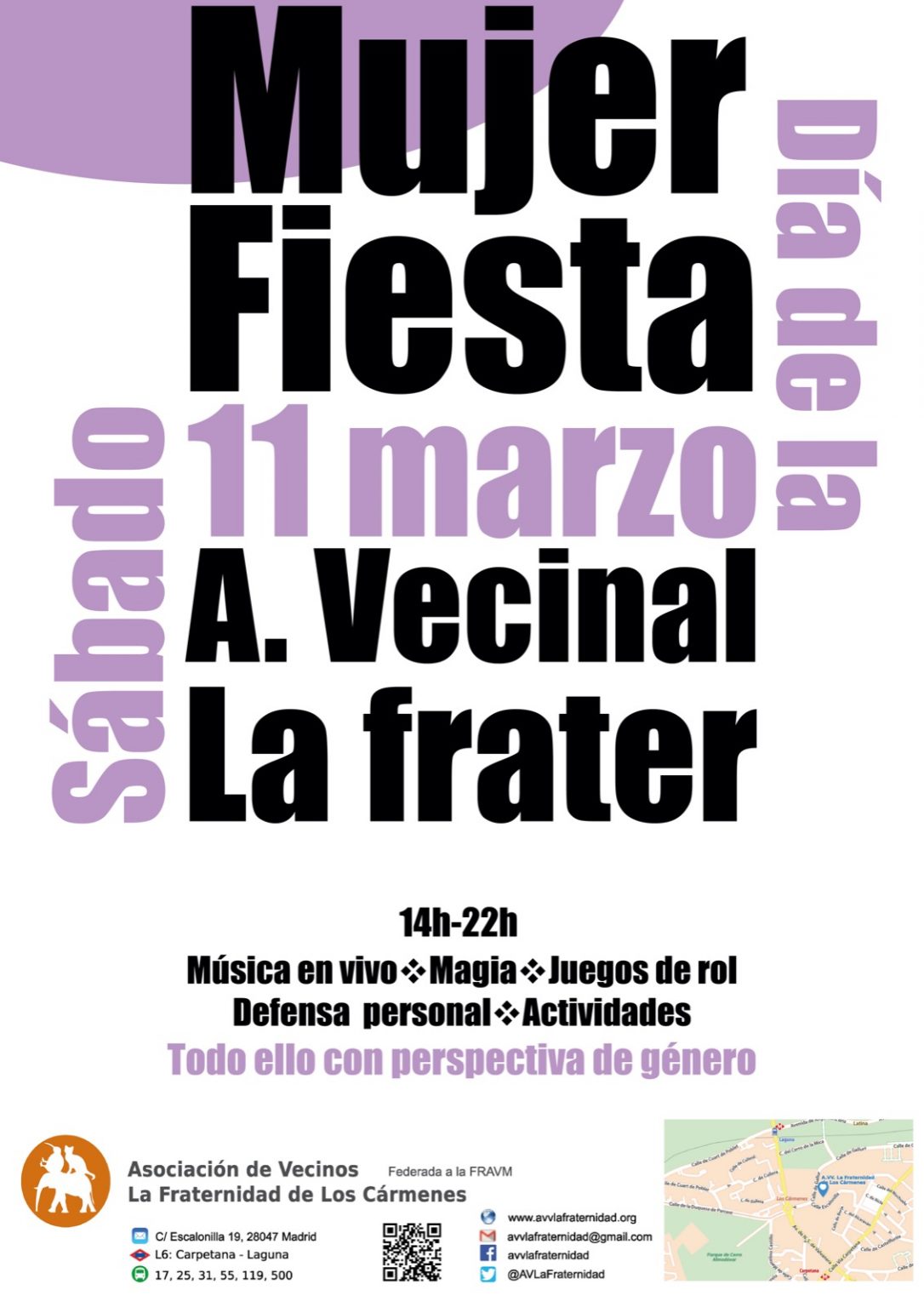 8M – Fiesta Día Internacional de la Mujer (11 de marzo) – AV La ...
